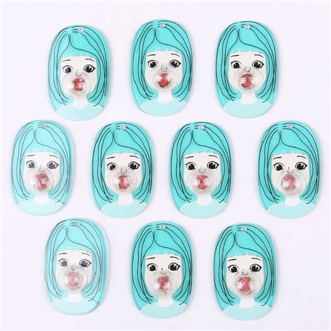 여아용 버블 부적 펜던트 귀걸이 목걸이 키체인 아크릴 귀여운 Diy 쥬얼리 만들기 용품 6 개 26x40mm