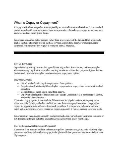 Copay Pdf Deductible Insurance