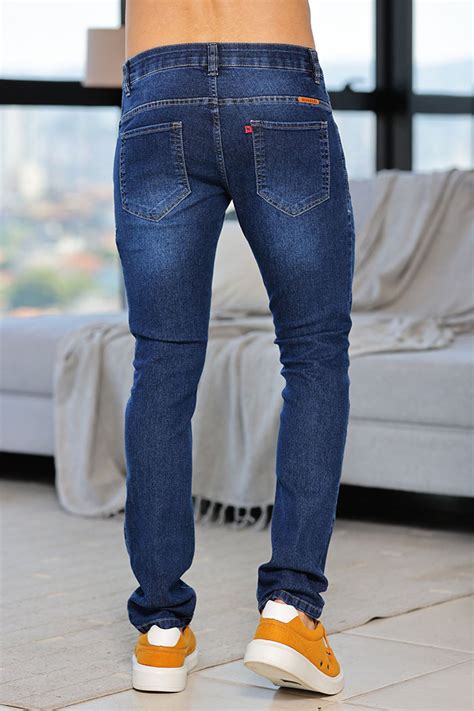 Calça Jeans Com Elástano E Cós Interno Personalizado Atacado Masculina