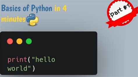 Learn Python Basics Part 1python Coding Youtube