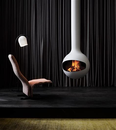 Focus Bathyscafocus Modern Round Wood Fireplace Oblica Hanging