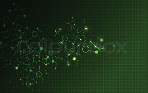 Green Science Template Dna Molecules Background Stock Vector