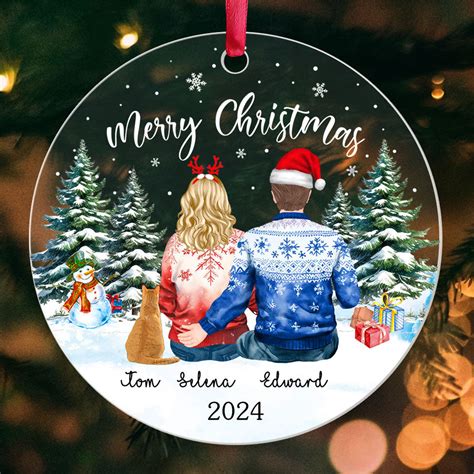 Couples First Christmas Ornament Personalized Couple Acrylic Ornament
