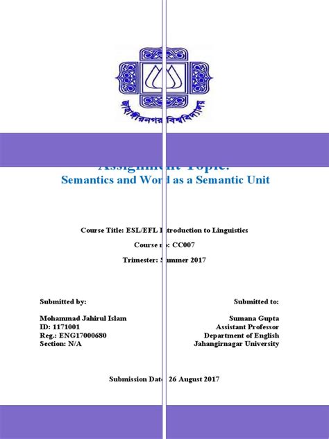 Assignment Word Semantic Unit Pdf Word Semantics