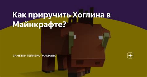 Как приручить Хоглина в Майнкрафте Макрипс Майнкрафт Дзен