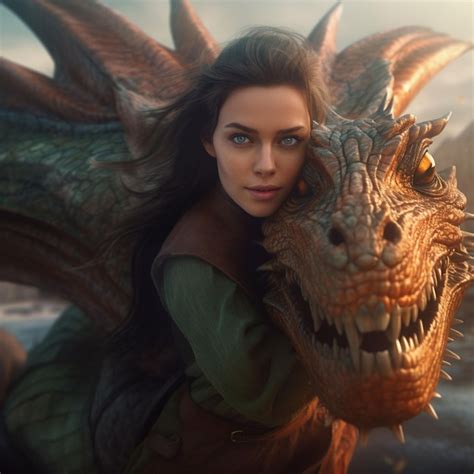 Premium Ai Image A Woman With A Dragon Face And A Dragon Head