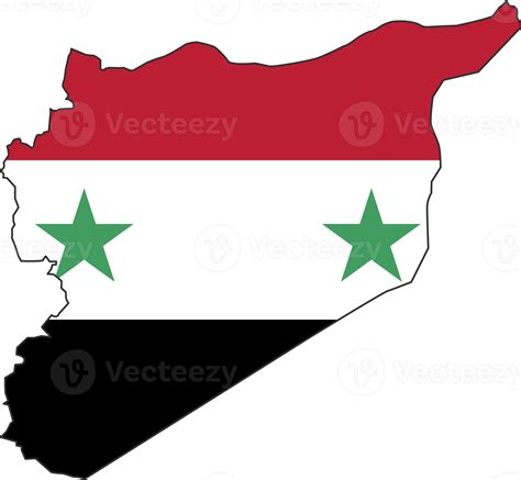 Syria Map City Color Of Country Flag 12177253 Png