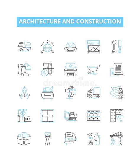 Architecture And Construction Vector Line Icons Set Architecture Construction Building
