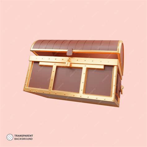 보물 상자 게임 자산 아이콘 격리 된 3d 렌더링 그림 무료 Psd 파일