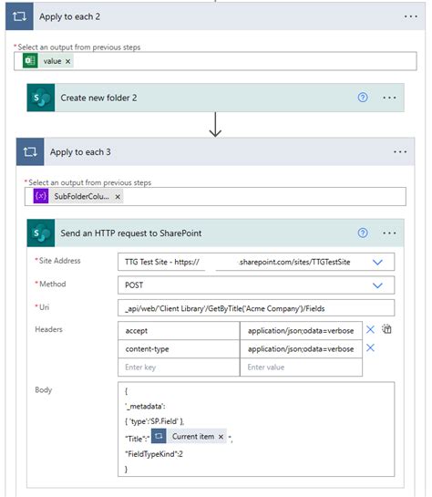 help with action to add columns to sharepoint power platform