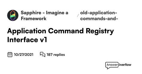 Application Command Registry Interface V1 Sapphire Imagine A Framework