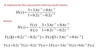 IIR Filter Realization Using Direct Form I II PDF