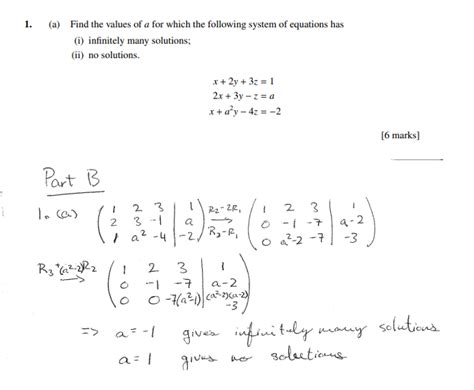 Solved Find The Values Of A For Which The Following System Chegg