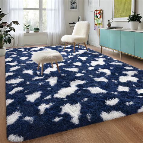 Dweike Large Navy Blue Rug For Living Room 5x7 Large