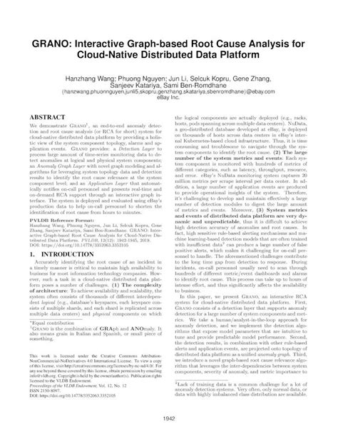 Pdf Grano Interactive Graph Based Root Cause Analysis For