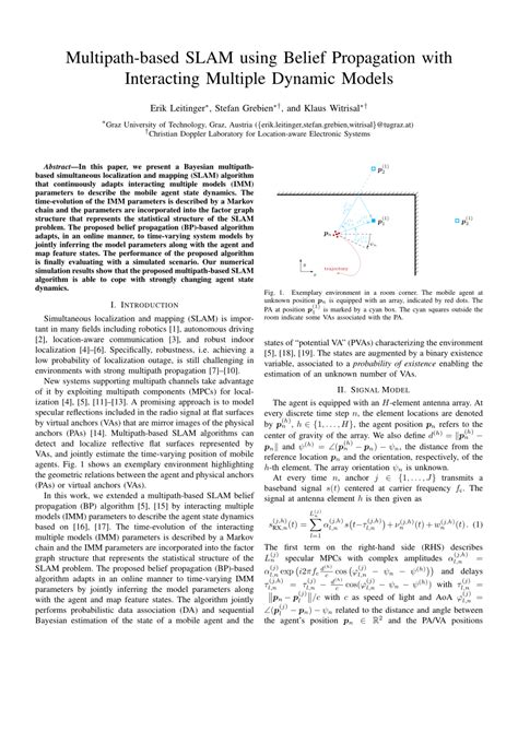 Pdf Multipath Based Slam Using Belief Propagation With Interacting Multiple Dynamic Models