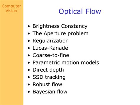 PPT Optical Flow PowerPoint Presentation Free Download ID 499847