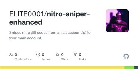 Github Elite Nitro Sniper Enhanced Snipes Nitro Gift Codes From An Alt Account S To Your