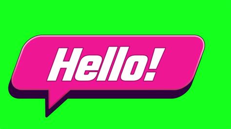 Hello Text Animation Green Screen Video 21988291 Stock Video At Vecteezy