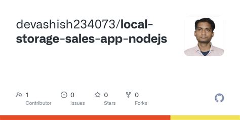 Github Devashish234073local Storage Sales App Nodejs