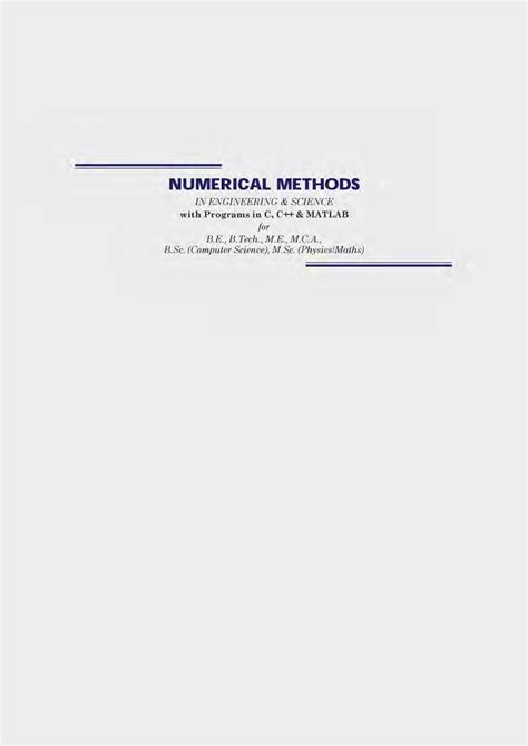 Download Numerical Methods In Engineering And Science With Programs In C