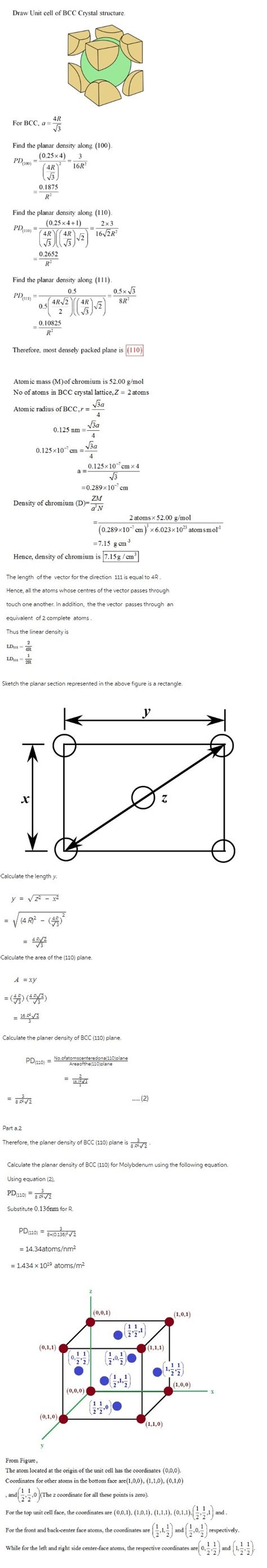 Solved Draw A Unit Cell For BCC Crystal Structure And Identify One Of Course Hero