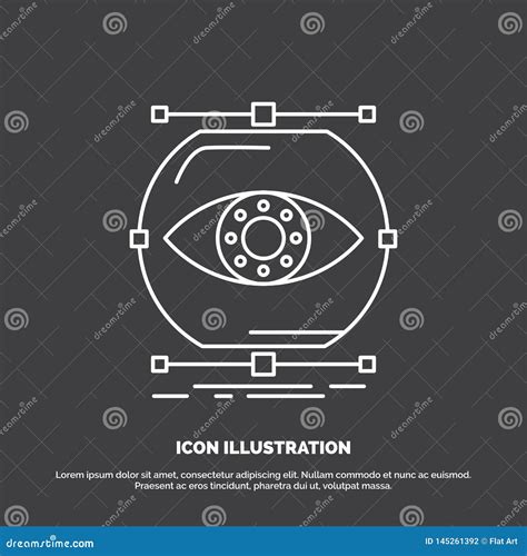 Visualize Conception Monitoring Monitoring Vision Icon Line Vector