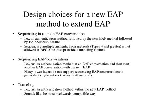 Ppt An Eap Method For Extending Eap Draft Ohba Hokey Emu Eap Ext 01