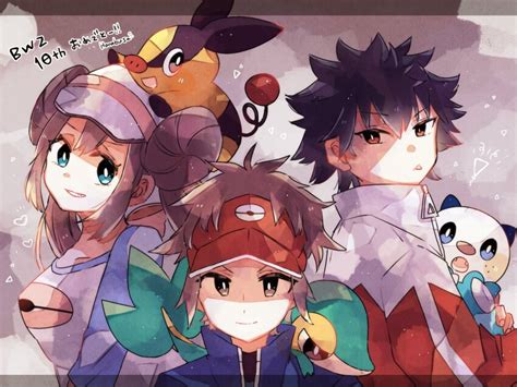 Hanabusaoekaki Hugh Pokemon Nate Pokemon Oshawott Rosa Pokemon