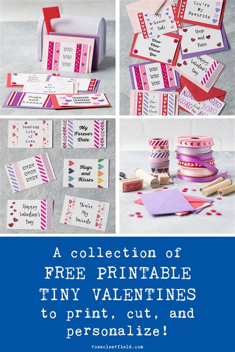 A Collection Of Free Printable Tiny Valentines Rose Clearfield