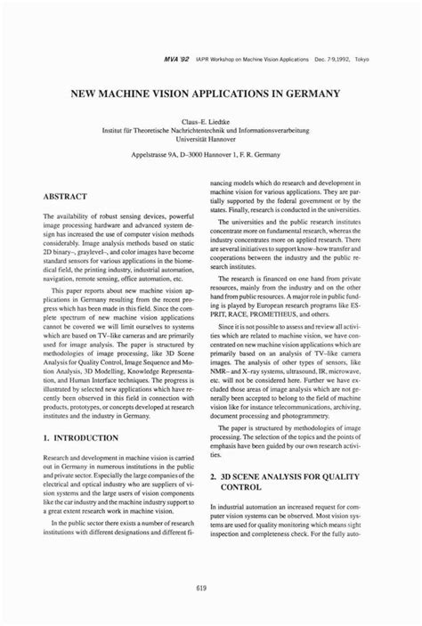 Pdf New Machine Vision Applications In Germany Dokumentips