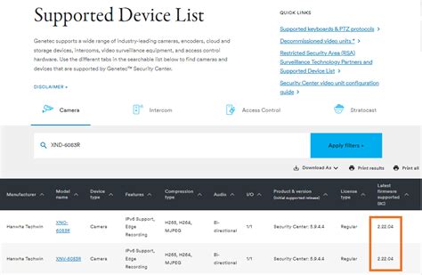 Onvif Supported Vms And Device Firmware Versions Hanwha Vision