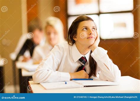 School Girl Daydreaming Stock Image Image Of Daydreaming 27240745