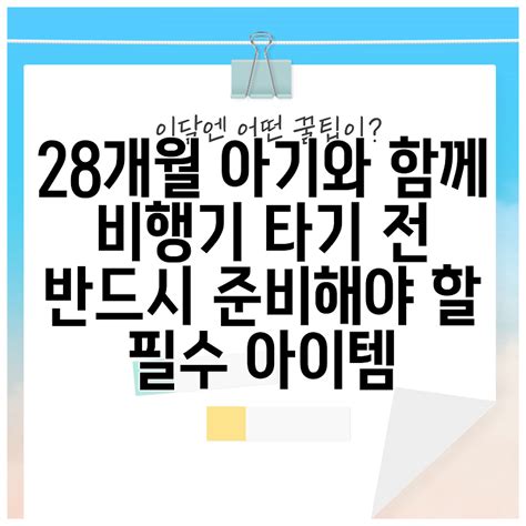 28개월 아기와 함께 비행기 타기 전 반드시 준비해야 할 필수 아이템