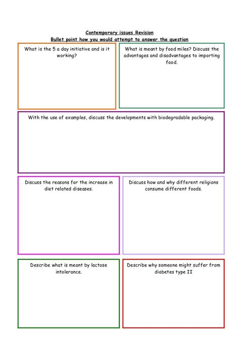 revision sheet