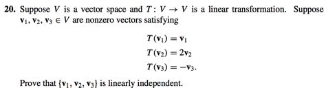 solved suppose v is a vector space and t v v is a linear