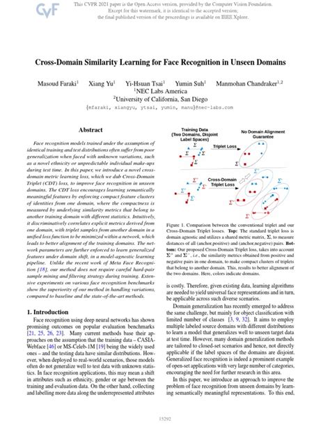 faraki cross domain similarity learning for face recognition in unseen