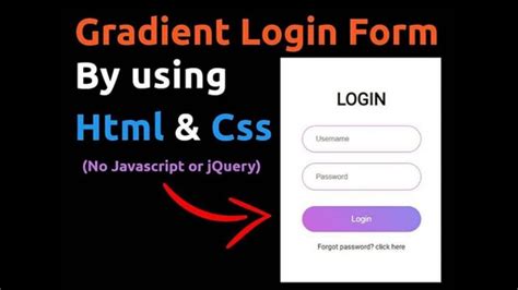 Gradient Login Form With Html And Css Tutorial