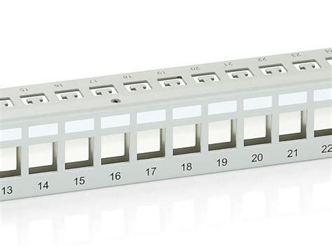 Equip Equip 24 Port Keystone Cat 6 Shielded Patch Panel Light Grey