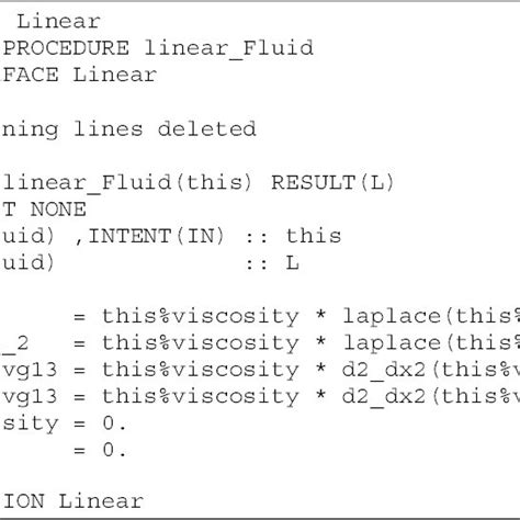 fluid linear differential functional code excerpt data structure