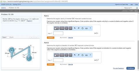 Member Ab Has The Angular Velocity Wab 25 Rads