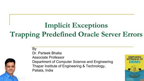 Implicit Exceptions Trapping Of Predefined Oracle Server Errors Youtube