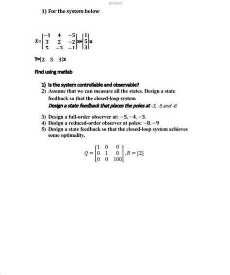 Solved 1 For The System Below