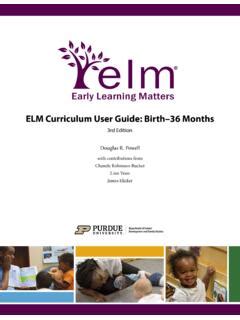 Elm Curriculum User Guide Birth To 36 Months Elm Curriculum User