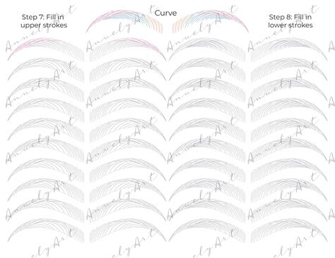 Microblading Patterns, Nanoblade Pattern, Basic, Advance, Curve, S Shape, Step-by-step Pattern ...