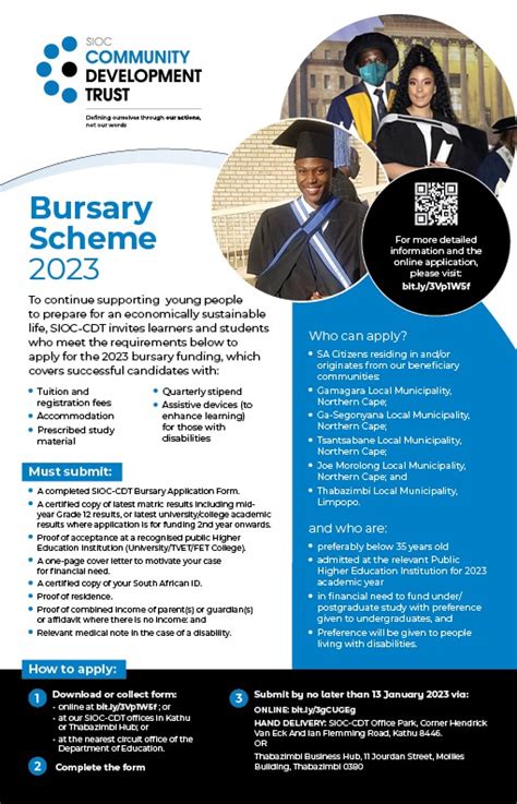 Bursary Scheme 2023 Sioc Community Development Trust