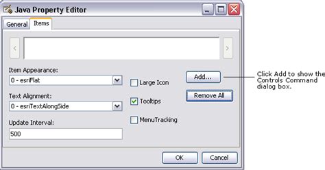 How To Set Toolbarcontrol Properties—arcobjects 104 Help For Java