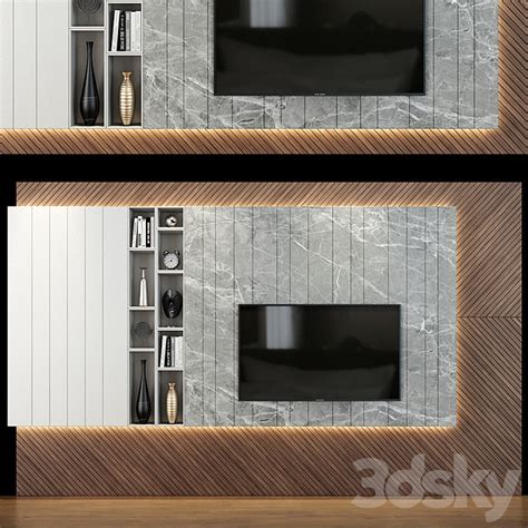 Tv Wall Set 0183 Tv Wall 3d Model