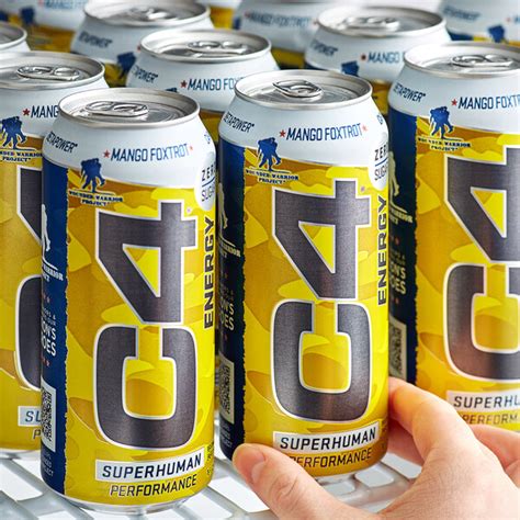 C4 Energy Mango Foxtrot Wounded Warrior Energy Drink 16 Fl Oz Can