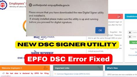 Epf Dsc Error Solution New Dsc Signer Utility Youtube